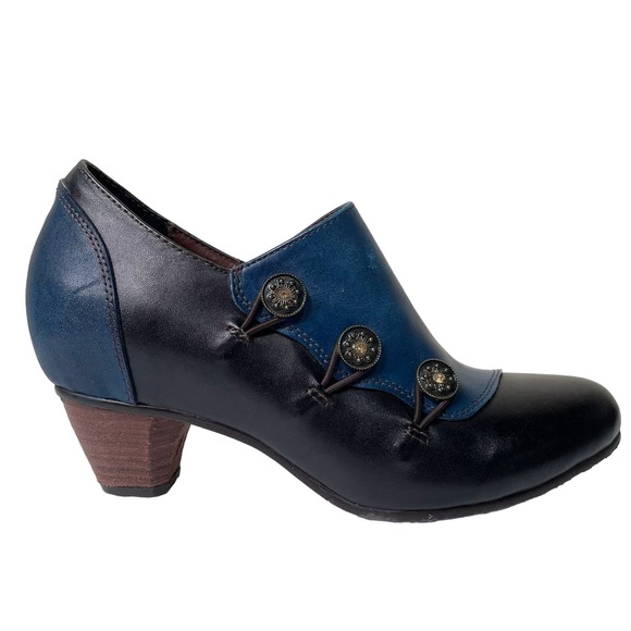 Spring Step | Shoes | Spring Step Lartiste Navy Green Tea Ankle Bootie ...
